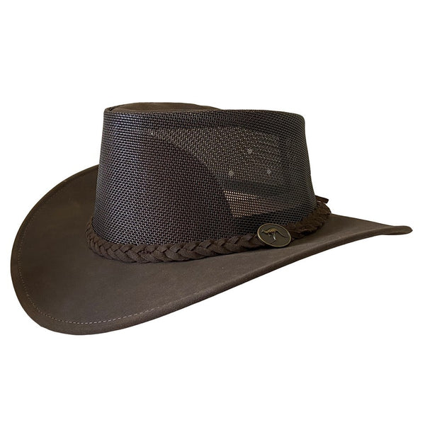 BARMAH BUSHIE COOLER GENUINE CATTLE LEATHER FOLDABLE HAT WITH BAG ...